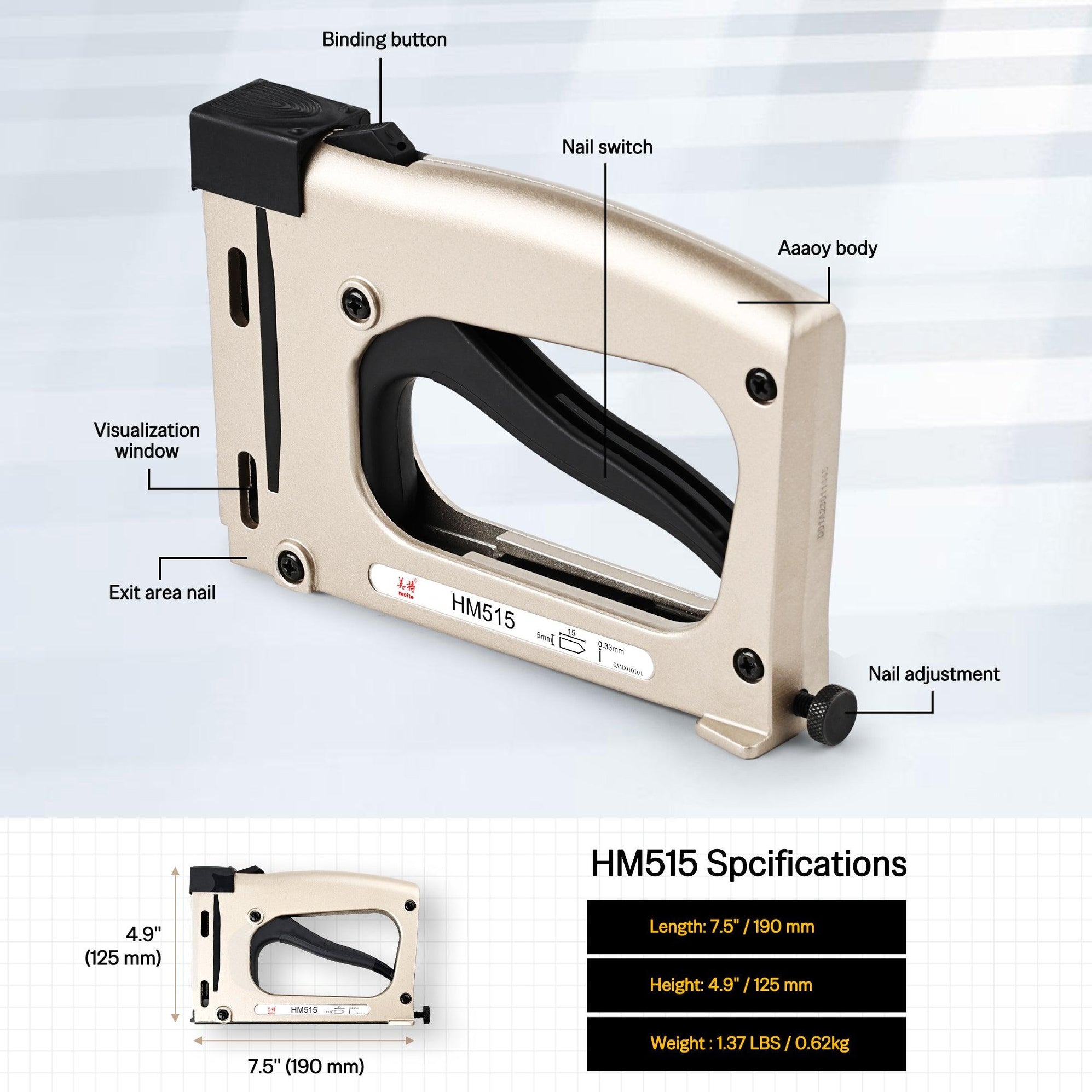 Meite USA HM515 Manual Point Driver for Picture Framing — MEITE USA
