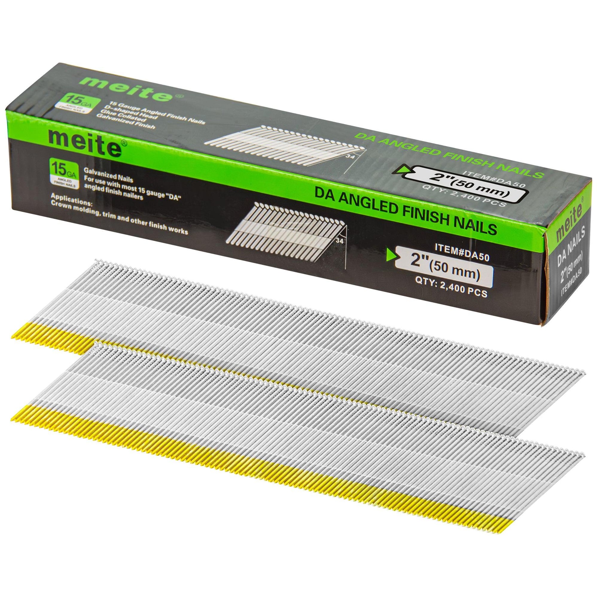 Meite USA 15 Gauge 34° Angled Finish Nails | DA-style Finish Nails ...