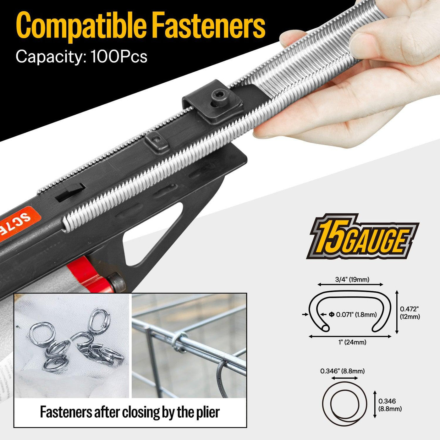 Meite USA SC7E-I2 15Ga Pneumatic Hog Ring Gun | Wire Cage, Fencing — MEITE USA