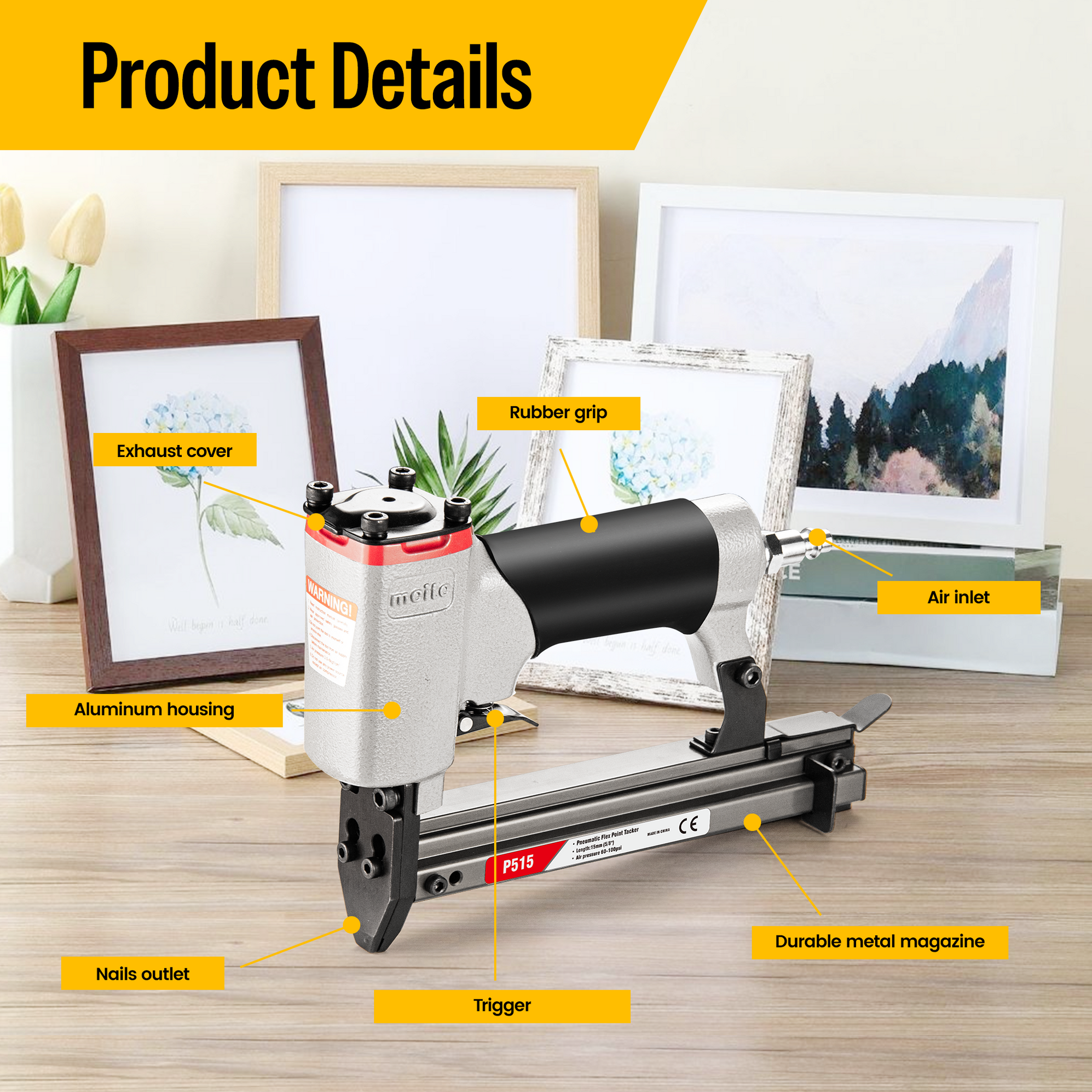 Meite USA P515 Pneumatic Point Driver for Picture Framing — MEITE USA